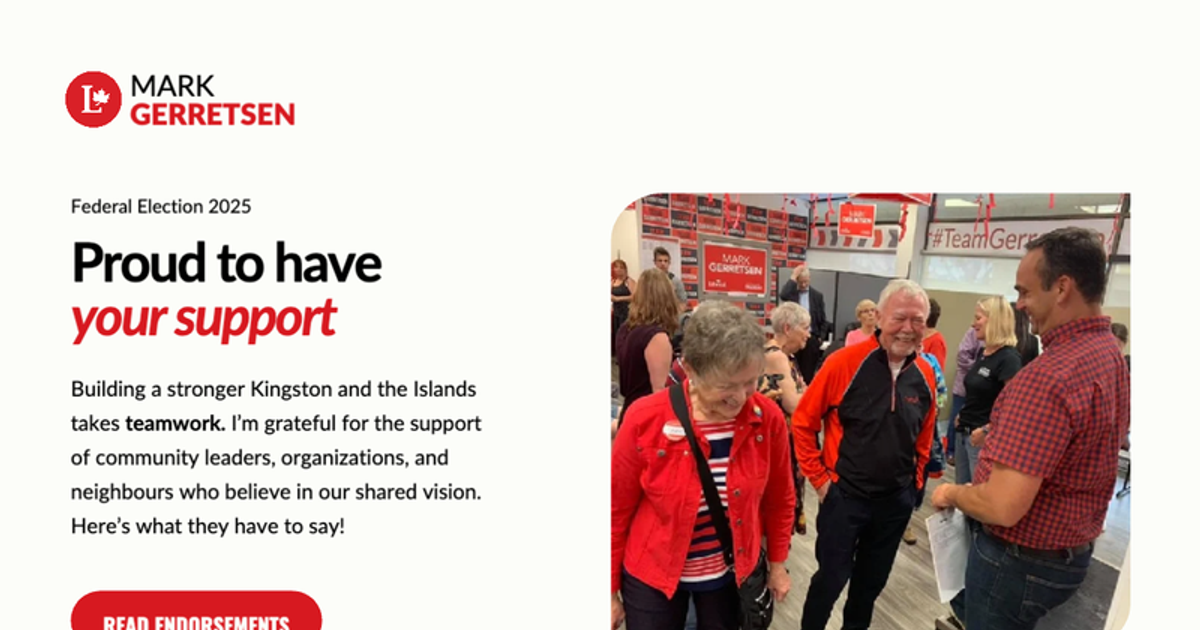 Mark Gerretsen - Endorsements 2025